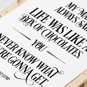 Forrest Gump Poster, Art, Print, Quotes, Life is Like a Box of ...