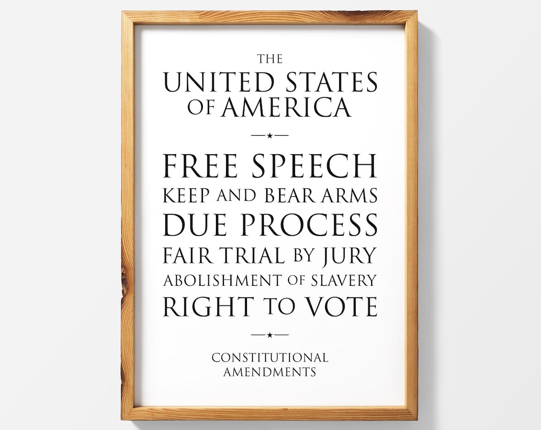 US Constitution Print, Art, Poster, Constitutional Law, First Amendment ...