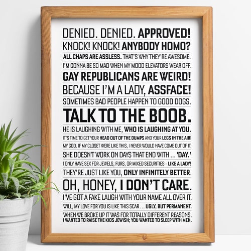 Will and Grace Quote: TV Show Card Karen Walker Poster - Etsy