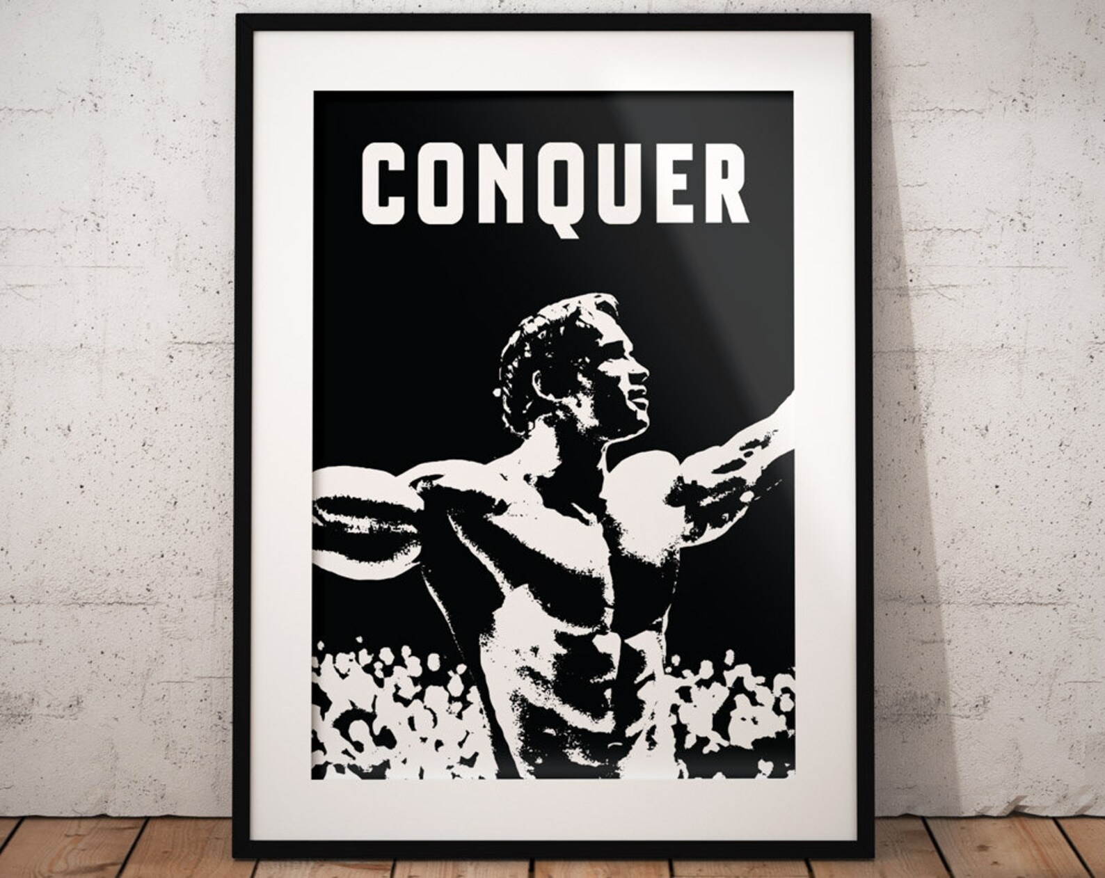 Arnold Schwarzenegger Poster Arnie Quote Conquer | Etsy