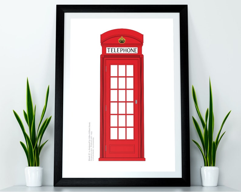 British Phone Booth Poster: Red Phone Box English London | Etsy