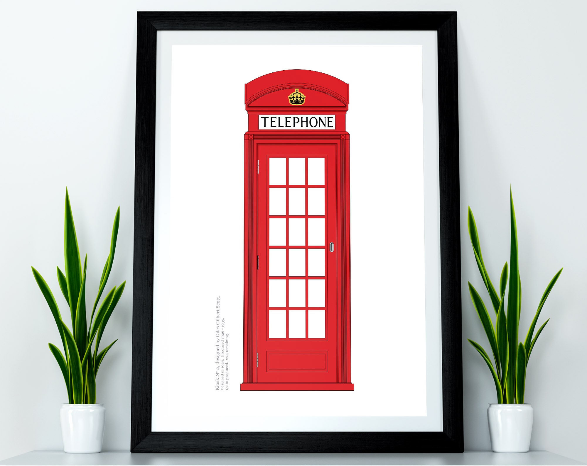 British Phone Booth Poster: Red Phone Box, English, London Print, Wall ...