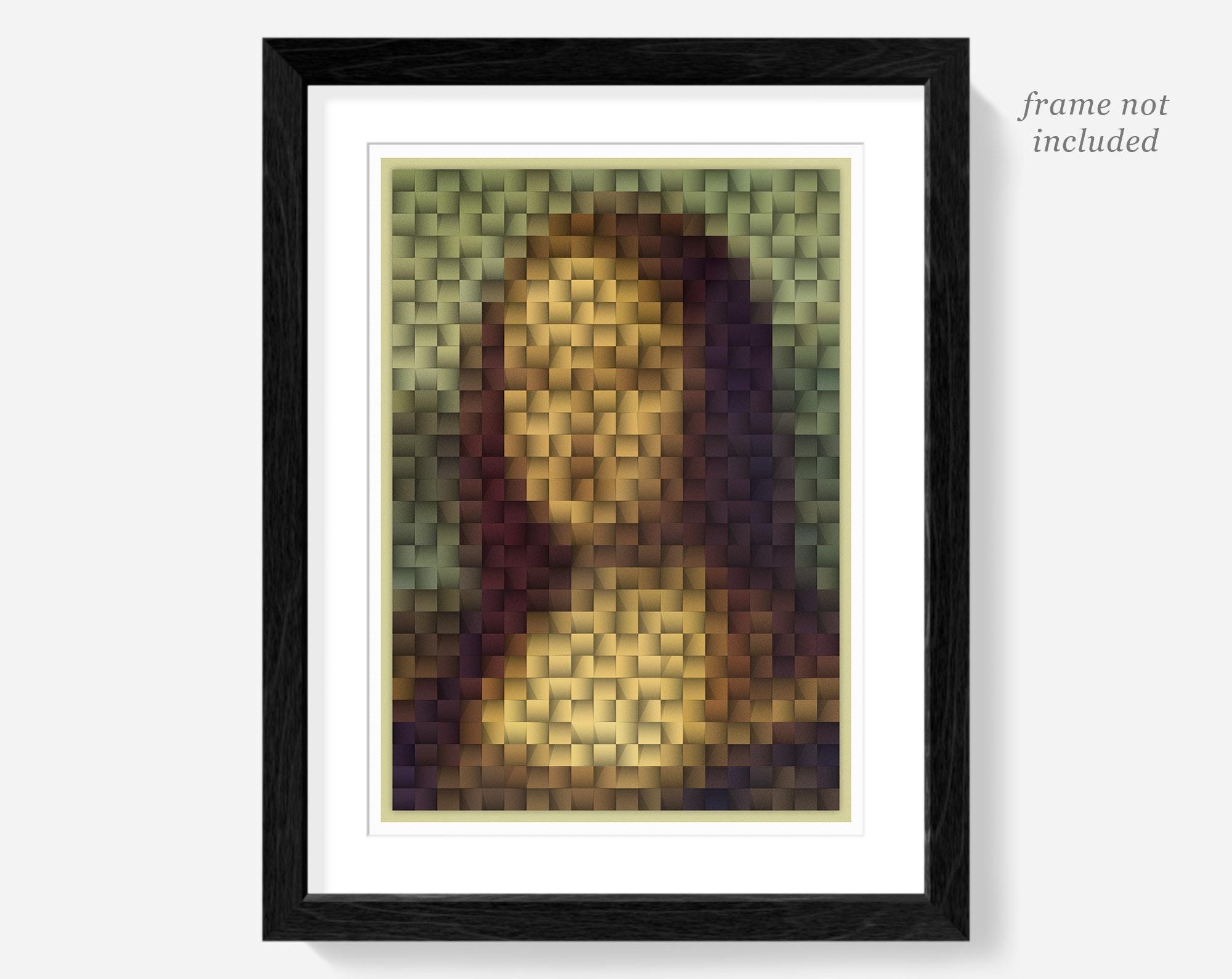Mona Lisa Mosaic Art Print, Altered Poster, Wall Art Gift, Leonardo Da ...