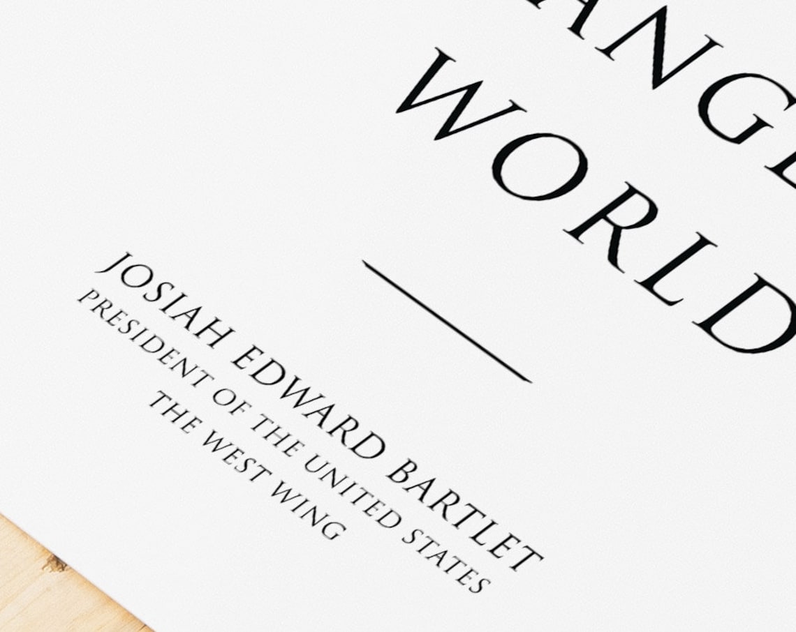 The West Wing Poster - Josiah Bartlett, President Poster, Quotes, Print ...