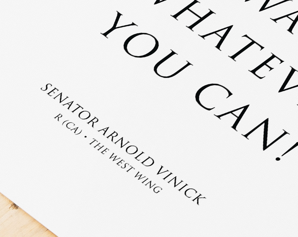 The West Wing Poster - US Senate Print, Quotes, West Wing Gift, When in ...