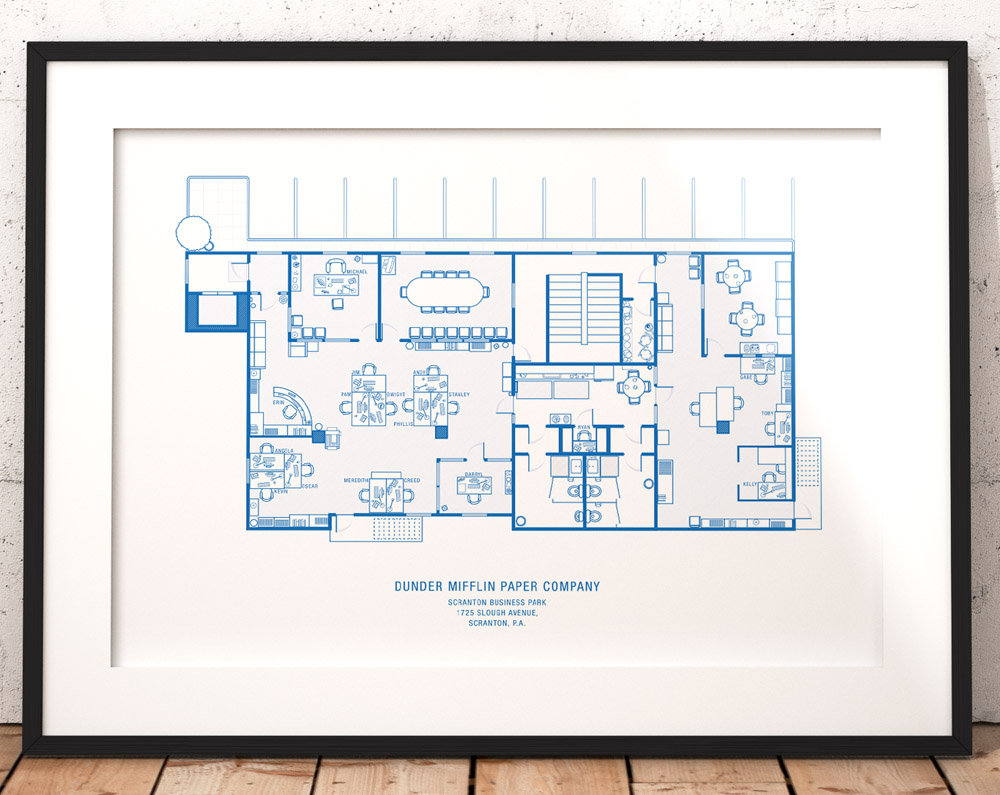 The Office Floor Plan: The Office TV show, The Office poster, US, print ...