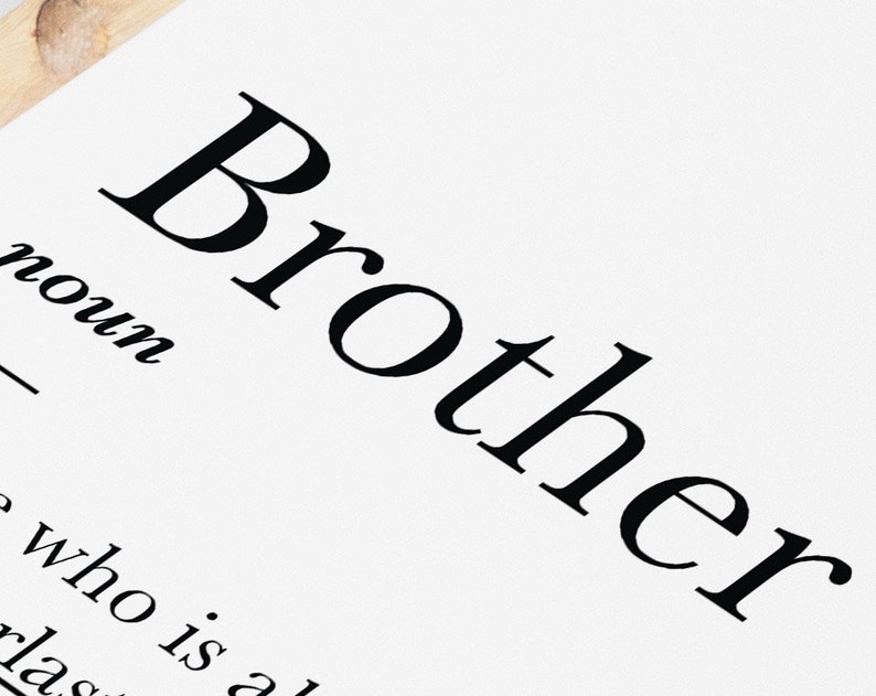 Brother Print: Gift Wall Art in Law Definition Poster - Etsy