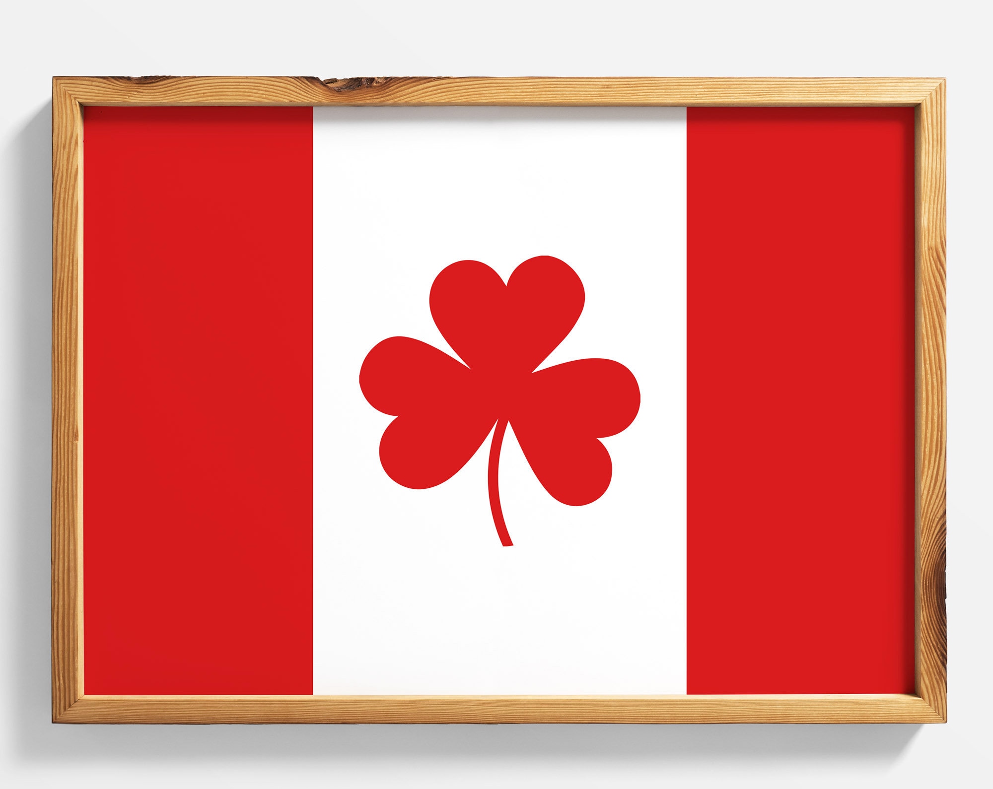 Irish Canadian Flag Immigrant Shamrock Print Wall Art | Etsy