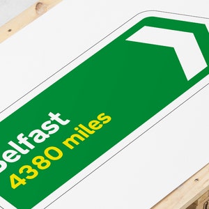 Custom Road Sign, Location Distance, Destination, Distance to Signs ...