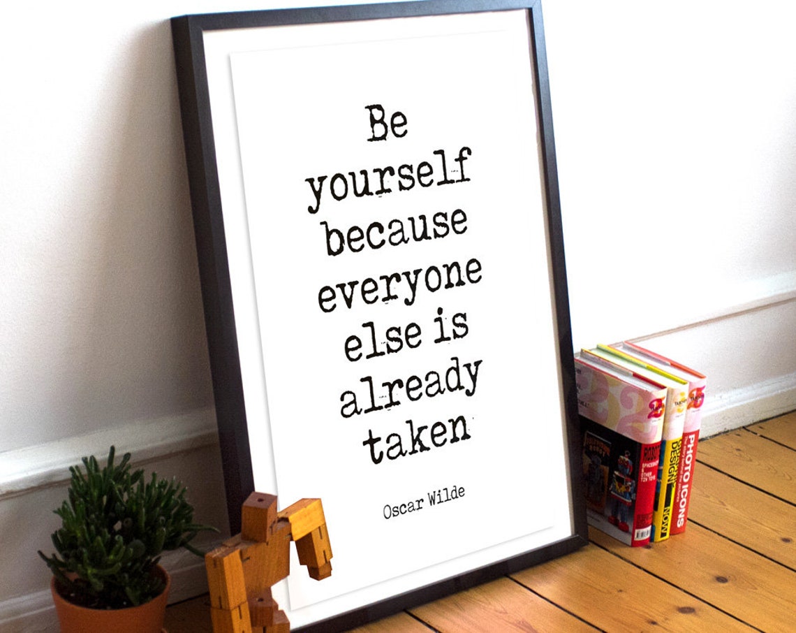 Oscar Wilde wall art quote print gift poster gift Be | Etsy