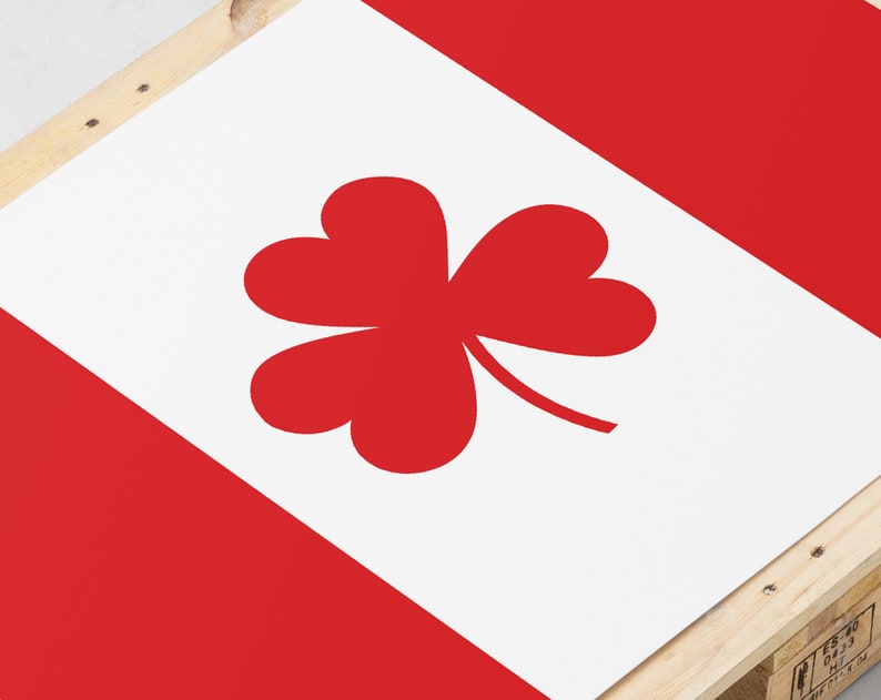 Irish Canadian Flag Immigrant Shamrock Print Wall Art | Etsy