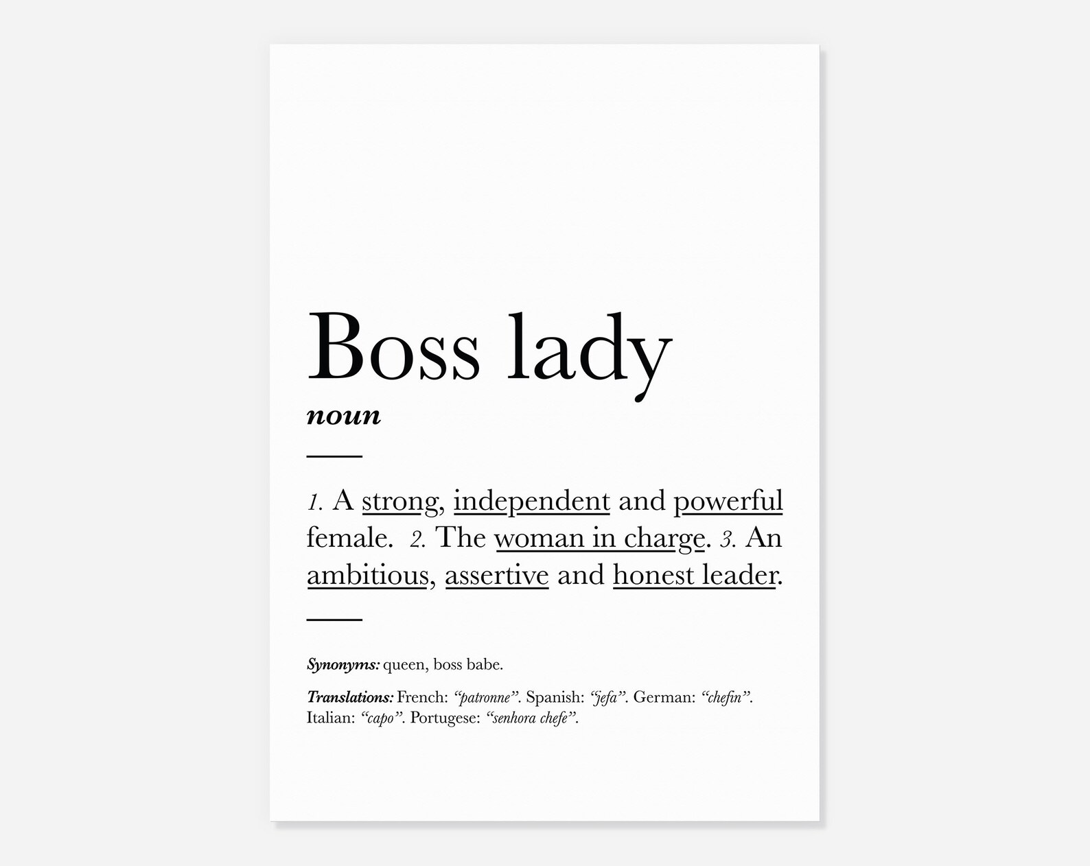 Boss Lady Quote Print Plaque Wall Art Decor Female Leaving - Etsy UK