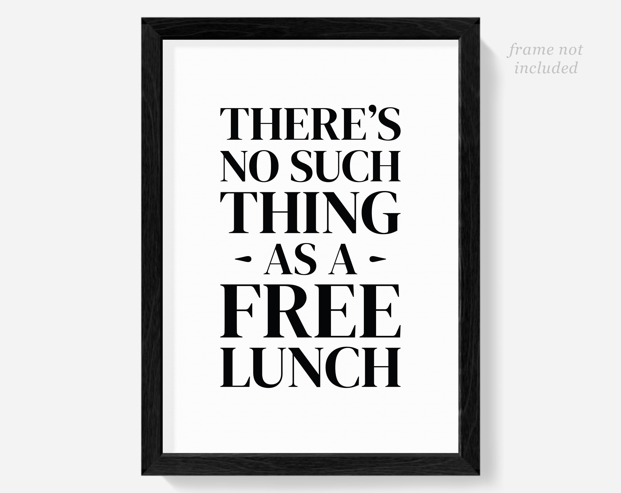 No such thing as a free lunch print kitchen wall art decor | Etsy