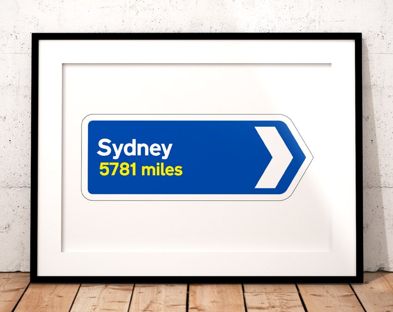 Custom Destination Road Sign Print, Location Distance Poster - Etsy UK