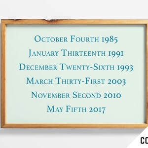 Important Date Wall Art: Important Dates, Sign, Memorable Date, Custom ...