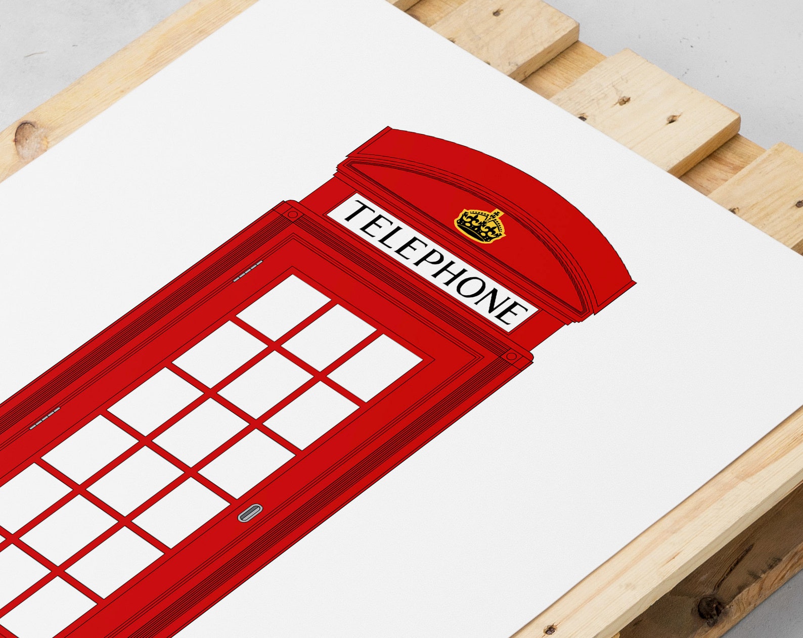 British Phone Booth Poster: Red Phone Box English London | Etsy