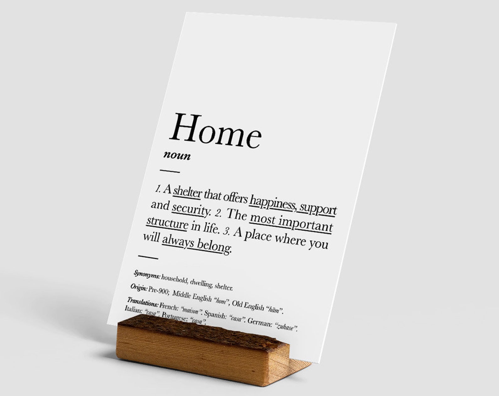 Home Definition Print: Decor Print Sign Wall Art Meaning - Etsy