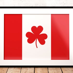 Irish Canadian Flag, Immigrant, Shamrock Print, Wall Art, Immigration ...