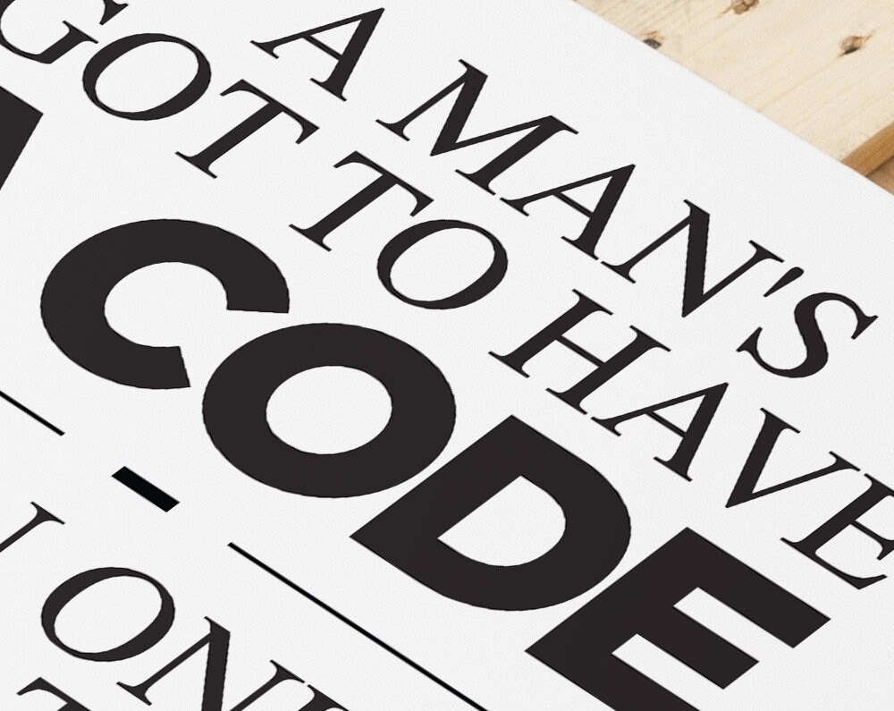 Community TV show posters Jeff Winger quote print Man Code | Etsy