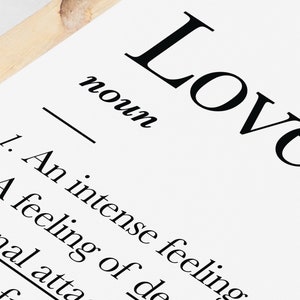 Love Definition Print: Wall Art, Poster, Valentines Gift, for Him, Her ...