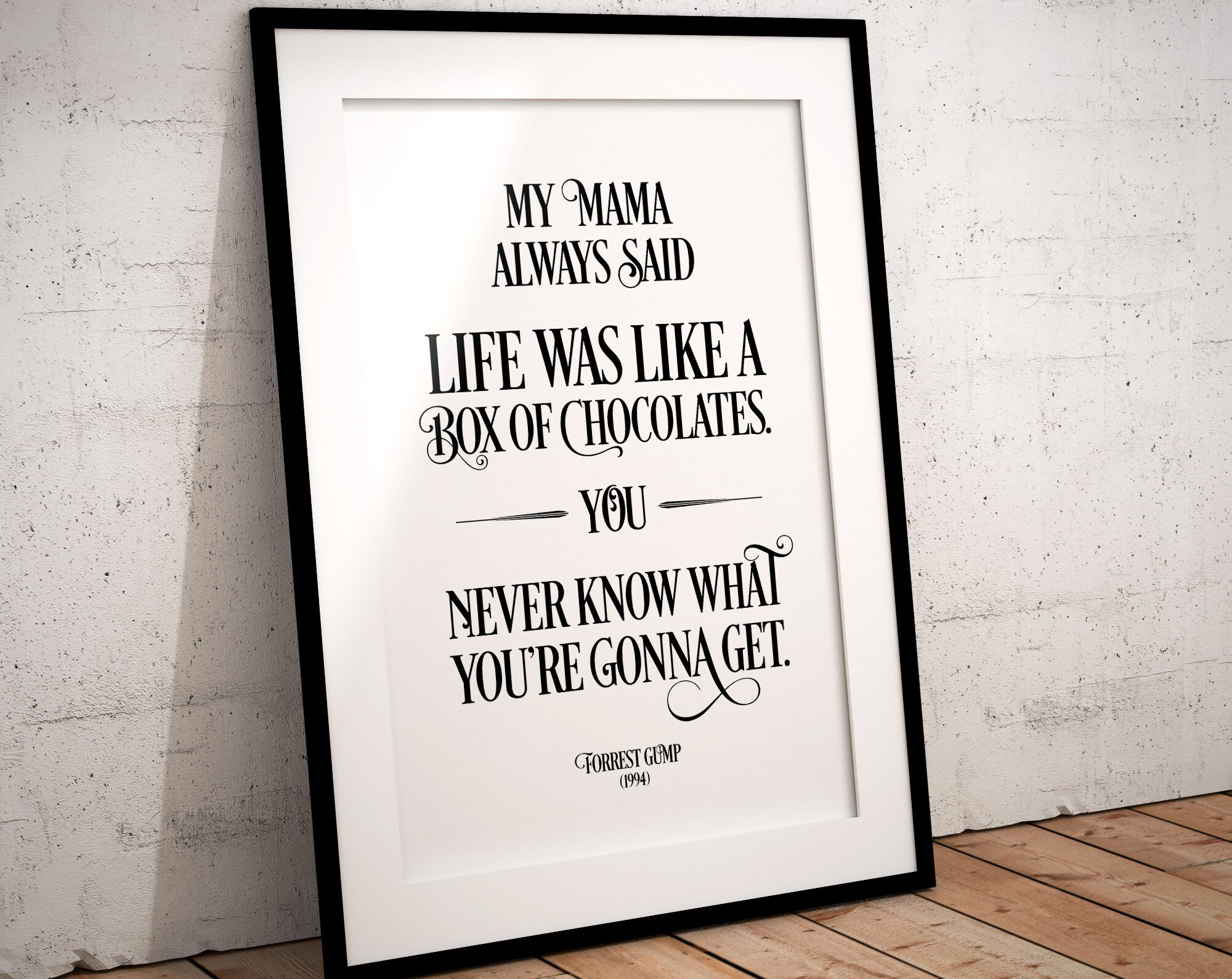 Forrest Gump Poster Art Print Quotes Life is Like a Box of - Etsy