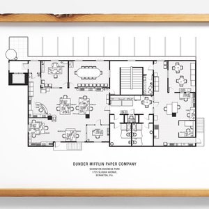 Dunder Mifflin Floor Plan: the Office TV Show, the Office Poster, the ...