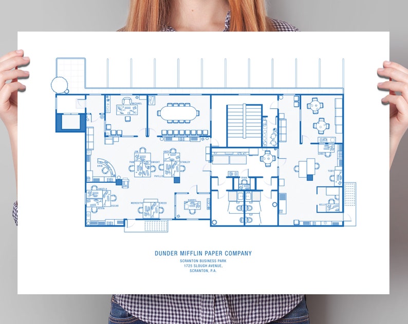 Large the Office Floor Plan Poster: the Office Blueprint the - Etsy ...