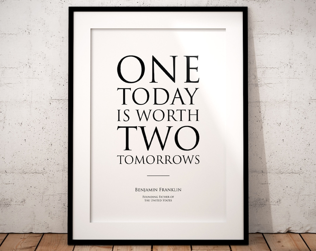 Benjamin Franklin Quote Poster, Inspirational Wall Art - Etsy