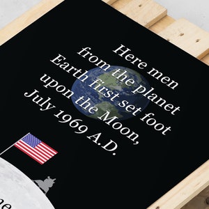 Apollo 11 Plaque Print: Poster, Art, Moon Landing, NASA, Neil Armstrong ...