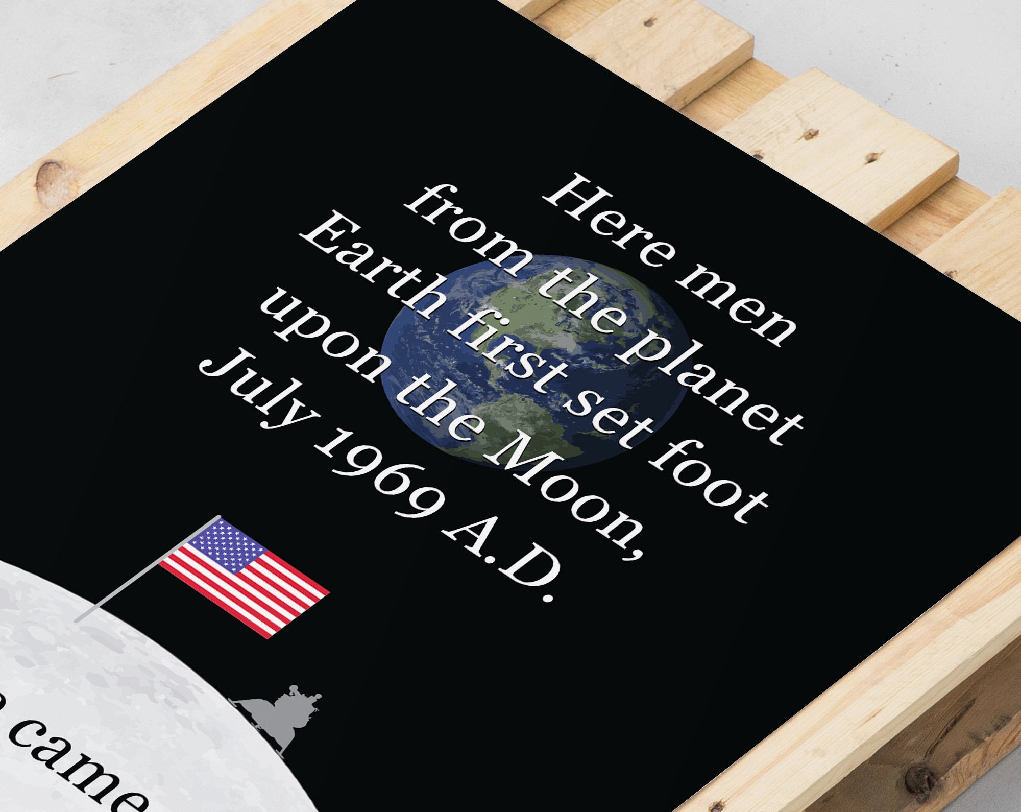 Apollo 11 Plaque Print: Poster Art Moon Landing NASA Neil | Etsy