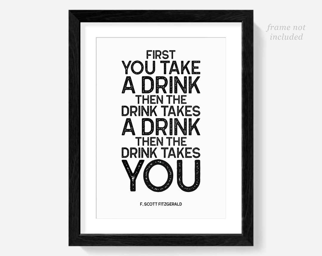 F Scott Fitzgerald Quote Art Print, Home Bar Decor - Etsy