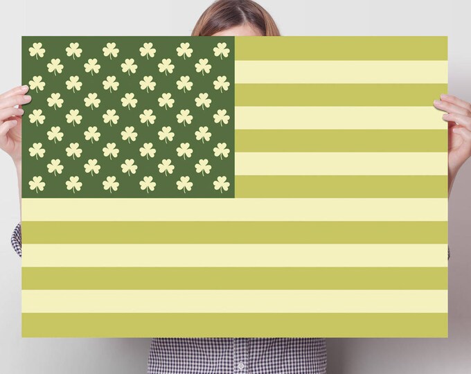 Irish Canadian Flag Immigrant Shamrock Print Wall Art | Etsy