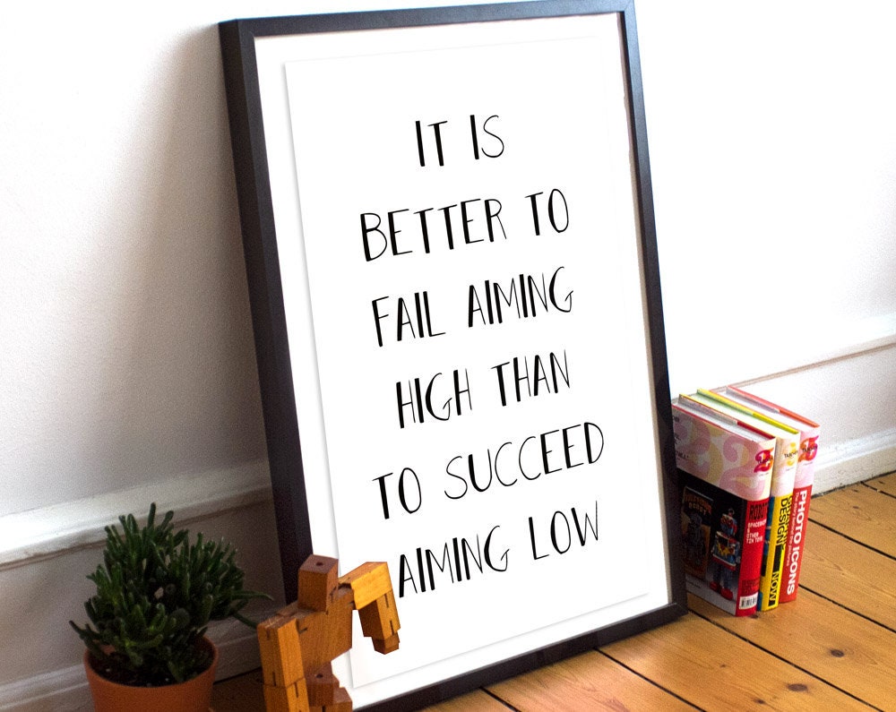Motivation Poster Aim High Quote Quotes Prints | Etsy