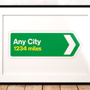 Distance to Signs, Miles to Poster, Custom Gifts, Location Sign ...