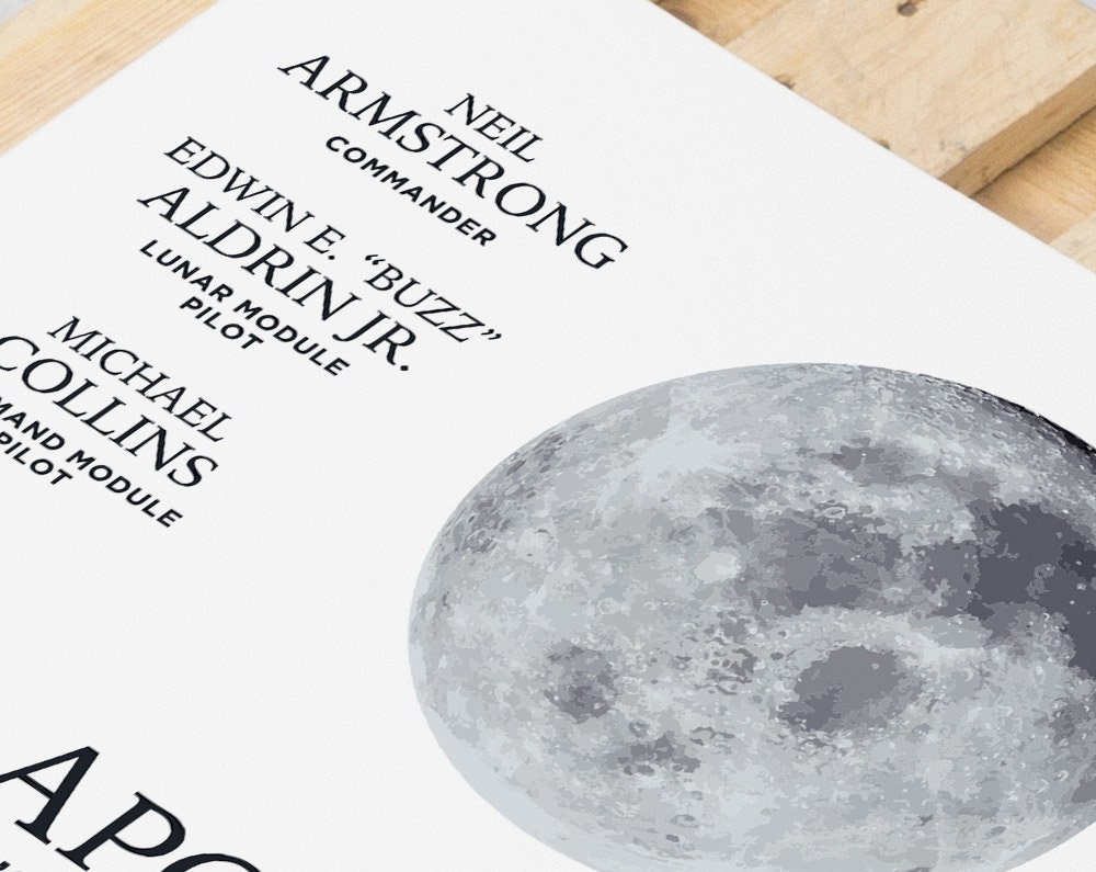 Apollo 11 Poster: Moon Landing Gifts NASA Poster Print Space - Etsy