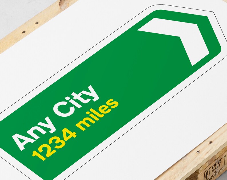 Distance to Signs Miles to Poster Custom Gifts Location - Etsy