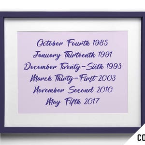 Important Date Wall Art: Important Dates, Sign, Memorable Date, Custom ...