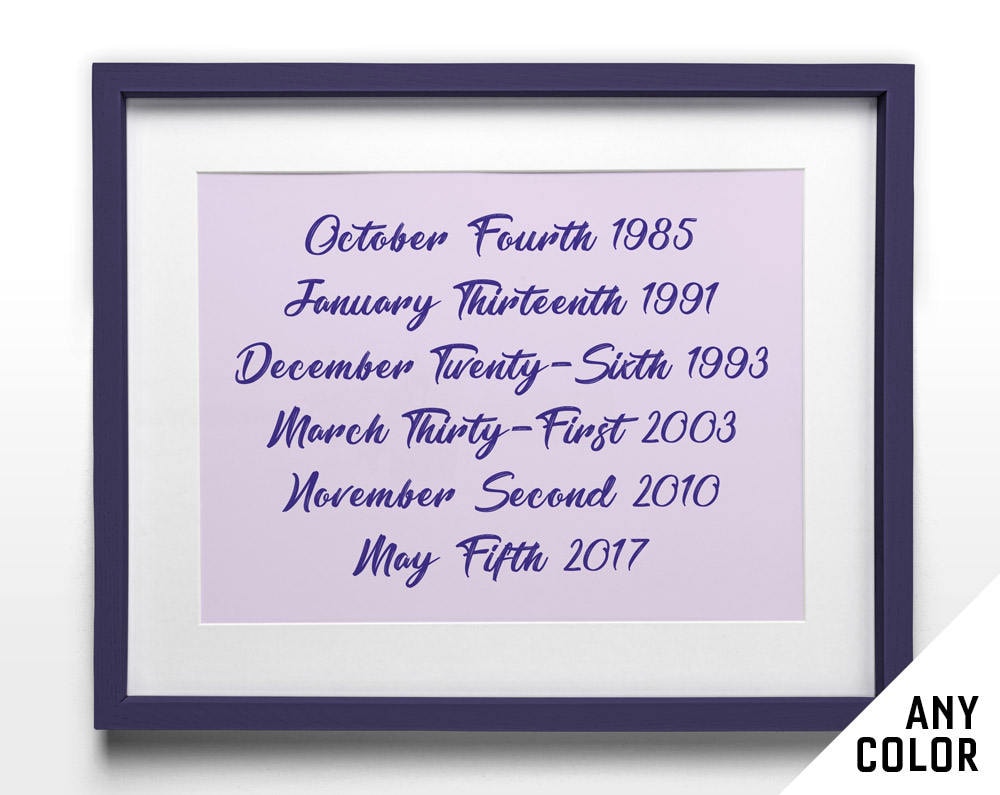 Important Date Wall Art: Important Dates Sign Memorable | Etsy