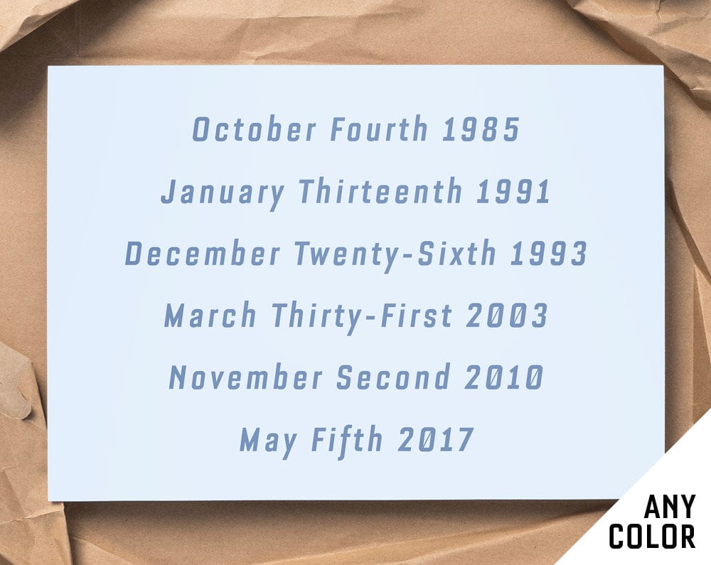 Important Date Wall Art: Important Dates Sign Memorable | Etsy