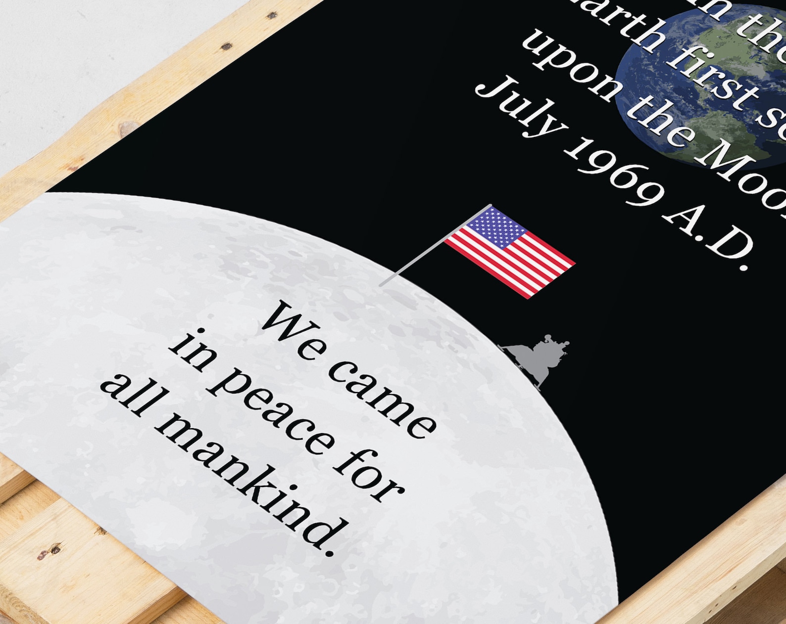 Apollo 11 Plaque Print: Poster Art Moon Landing NASA Neil - Etsy