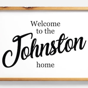 Welcome to the Home, Family Name Sign, Custom Print, Gifts, Decor ...