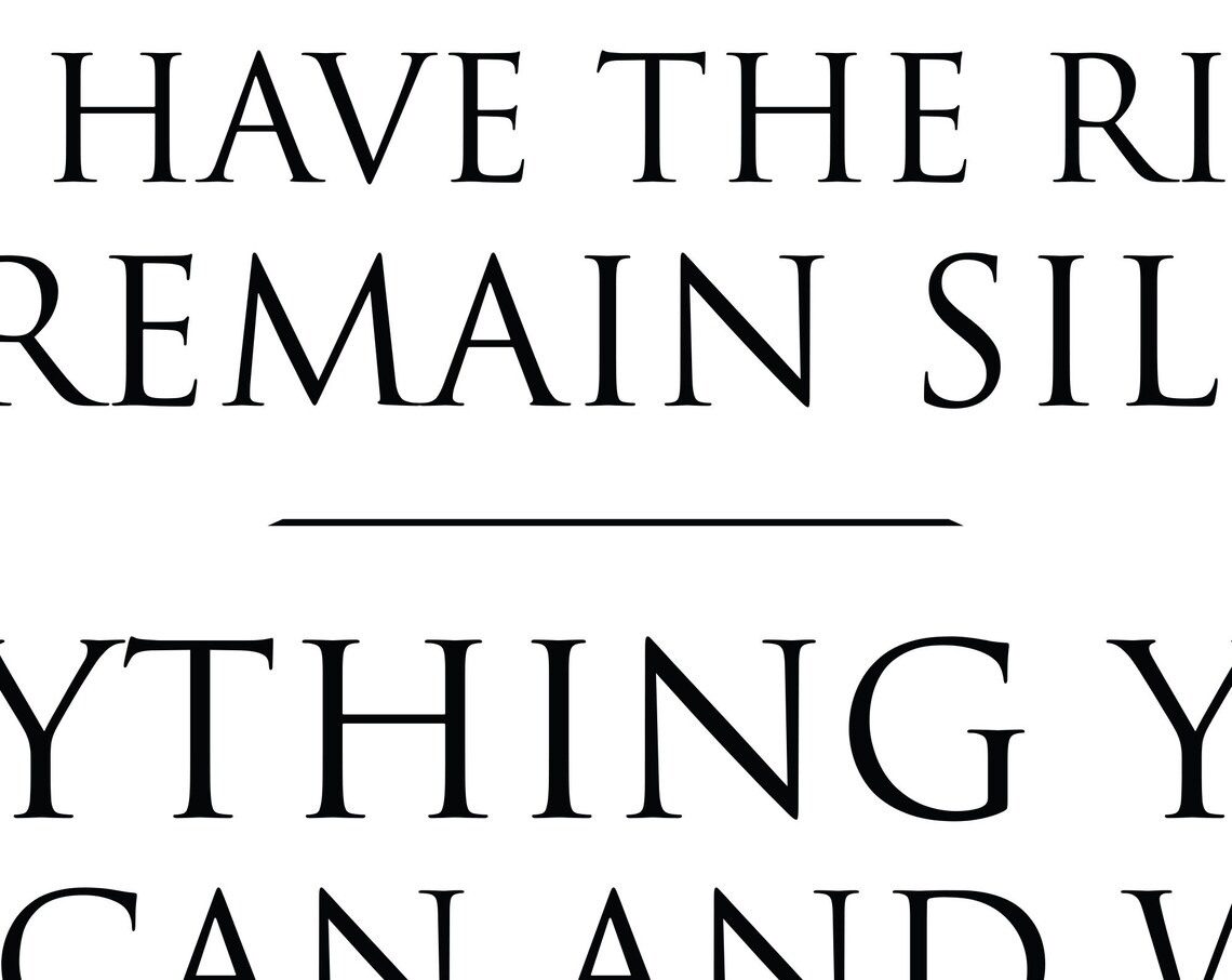 Miranda Rights Print Police Officer Gifts Civil Rights | Etsy