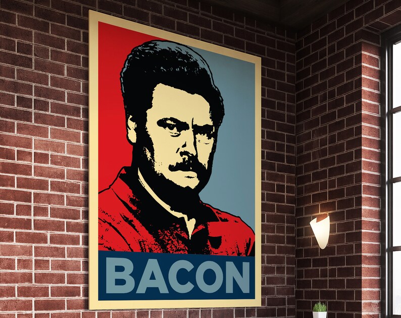 Ron Swanson Bacon Wall Art All the Bacon Quote Gifts Parks | Etsy UK