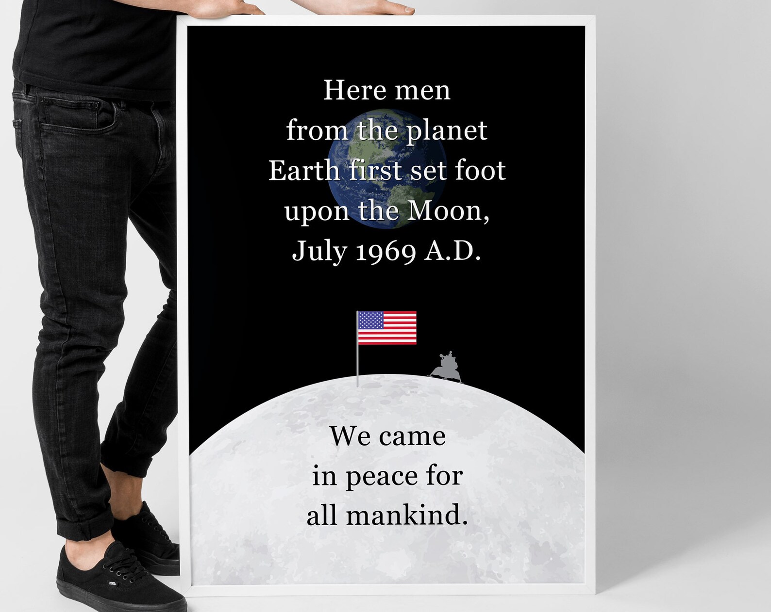 Apollo 11 Plaque Print: Poster Art Moon Landing NASA Neil | Etsy