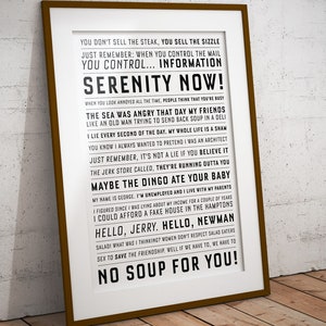 Seinfeld Print: Seinfeld Poster, Seinfeld Art, George, Quotes, George ...