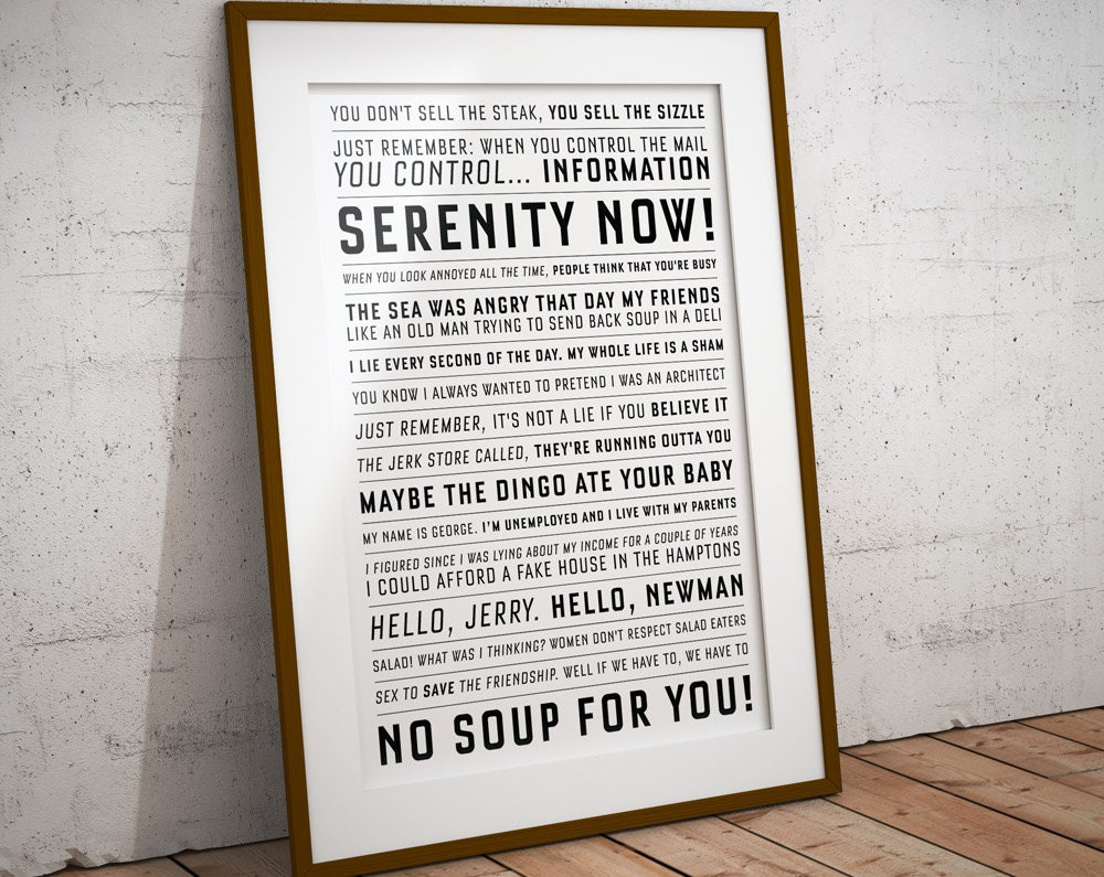 Seinfeld Print: Seinfeld Poster Seinfeld Art George Quotes - Etsy Canada