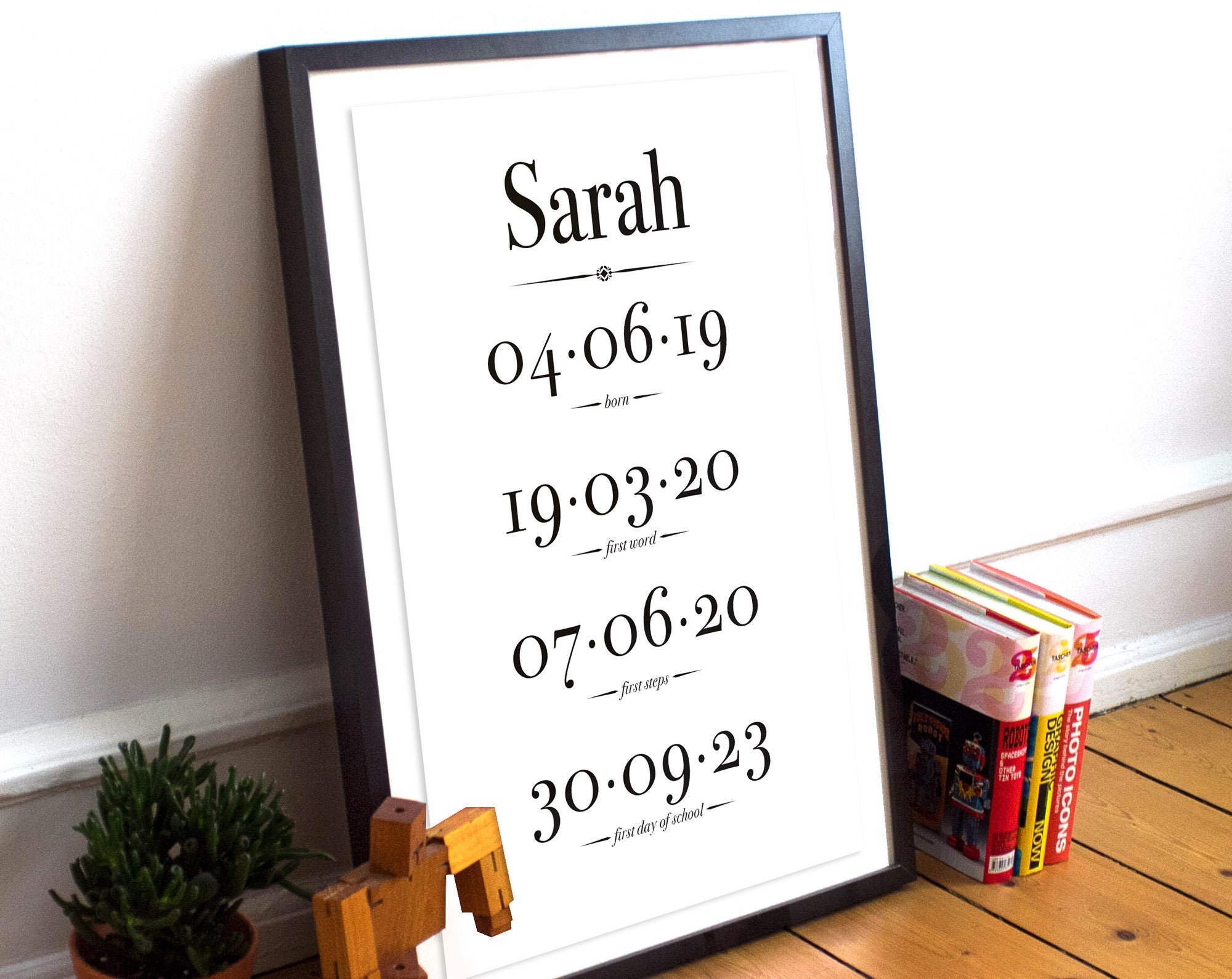 Baby Date of Birth Print First Word Important Dates Key - Etsy Sweden