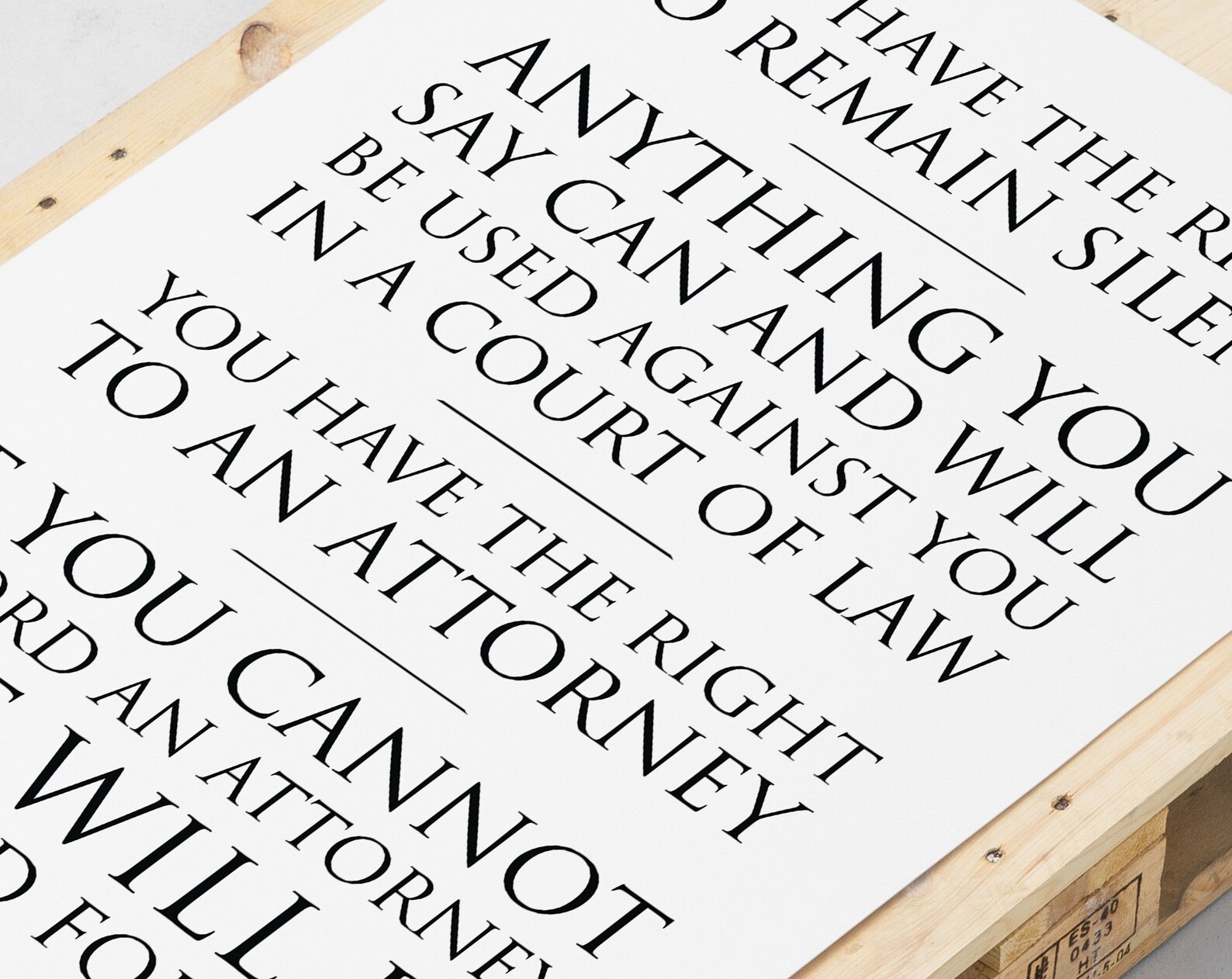 Miranda Rights Print Police Officer Gifts Civil Rights - Etsy