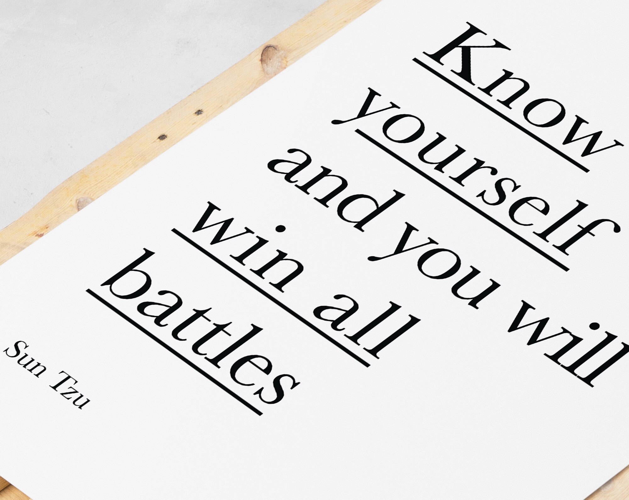 Sun Tzu Quote Wall Art Art of War Know Yourself Boxing - Etsy