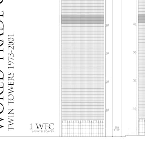 Twin Towers Blueprint Poster: World Trade Center Architectural Print ...